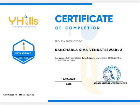 Venkateswarlu Kancharla On Linkedin Datascience Yhills Success