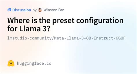 Lmstudio Community Meta Llama 3 8B Instruct GGUF Where Is The Preset Configuration For Llama 3