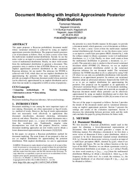 document modeling with implicit approximate posterior distributions