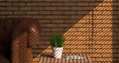 가죽 소파 나무 테이블 꽃병 3d 렌더링 인테리어 디자인 로프트 스타일과 거실 벽 벽돌에 아침 해와 함께 편안한 코너 0명에 대한 스톡 사진 및 기타 이미지 Istock