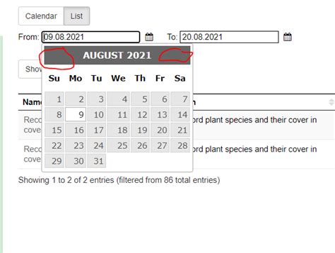 list view cal no for back button · issue 165 · bexis module