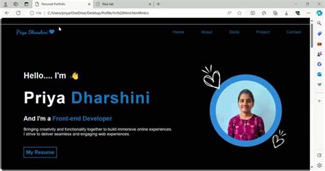 priya dharshini on linkedin frontenddeveloper webdevelopment personalportfolio html css…