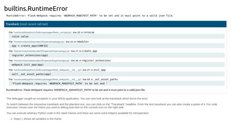 Error Webpackmanifestpath · Issue 189 · Cookiecutter Flask