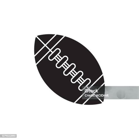 흰색 배경에 검은 미식 축구 공 아이콘 토너먼트 일러스트레이션 및 스포츠 앱을 위한 간단한 벡터 로고 아트 Championship에 대한 스톡 벡터 아트 및 기타 이미지