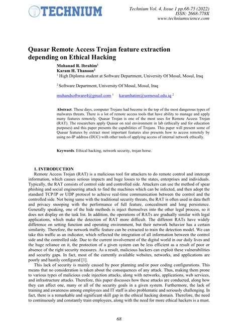 Pdf Quasar Remote Access Trojan Feature Extraction