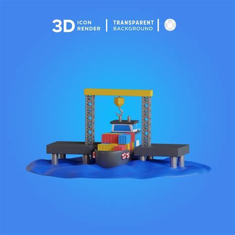 Premium Psd Psd Shipyard 3d Illustration