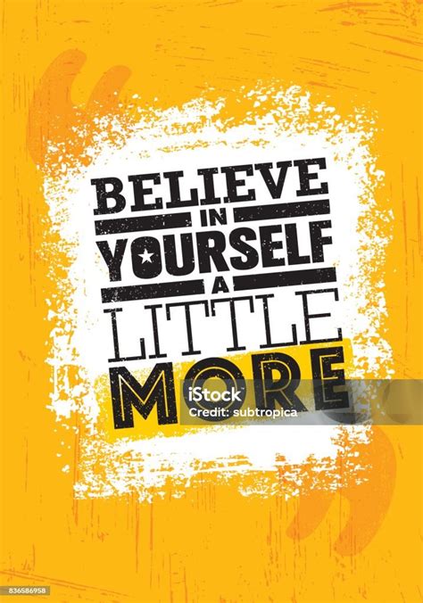 믿고 자신 A에 약간 더 영감을 크리에이 티브 동기 부여 견적 포스터 템플릿 벡터 인쇄 술 배너 희망에 대한 스톡 벡터 아트 및 기타 이미지 Istock