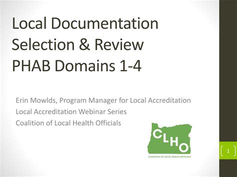 PPT Local Documentation Selection Review PHAB Domains 1 4 PowerPoint Presentation ID 1538809
