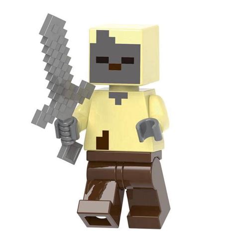 Boneco Minifigure Blocos De Montar Husk Minecraft Submarino