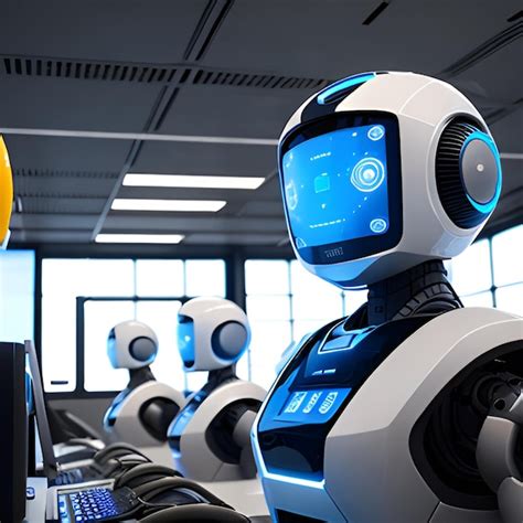 Premium Ai Image Artificial Intelligence Ai Robot Working In Office