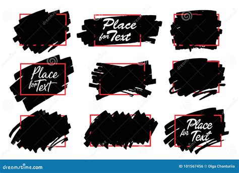 Paint Ink Brush Stroke Marker Highlighter Spot Stock Vector