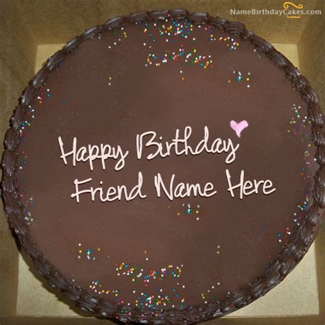 Write Name On Chocolate Birthday Cake For Friends Happy Birthday