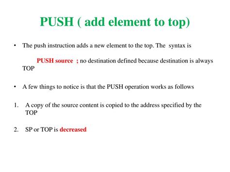 Ppt Push And Pop Instruction Powerpoint Presentation Free Download Id4492937