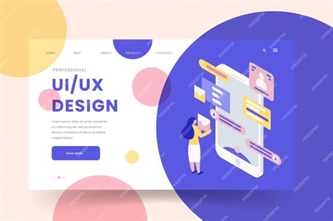 Premium Vector Isometric Ui Ux Landing Page Template