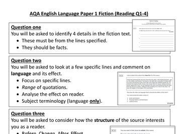 Language Paper 1 Section A SOW Teaching Resources