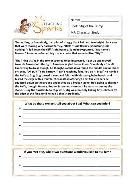 Stig Of The Dump Year 3 Year 4 Comprehension Planning Resources