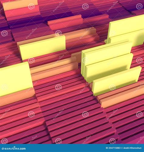 Colored Stacks Of Rectangular Shapes Abstract Representation Of