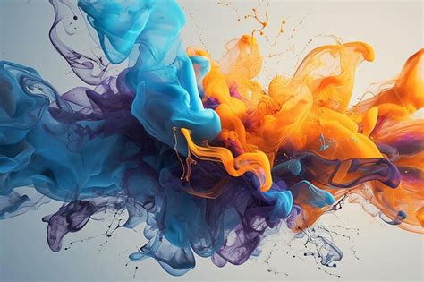 Premium Photo Abstract Color Explosion Ink Blends Dynamically