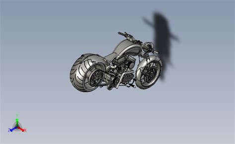 哈雷戴维森摩托车step模型图纸下载 懒石网