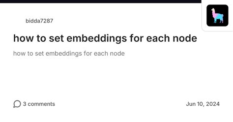 How To Set Embeddings For Each Node