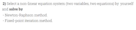 Solved 2 Select A Non Linear Equation System Two