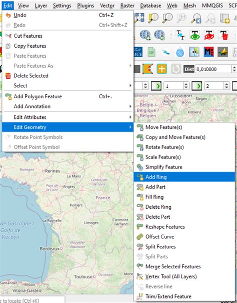 creating ring using overlapping and fully contained polygon in qgis