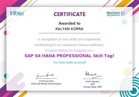 Korra Kalyan On Linkedin Saps4hanaprofessional Skilltag Infosys