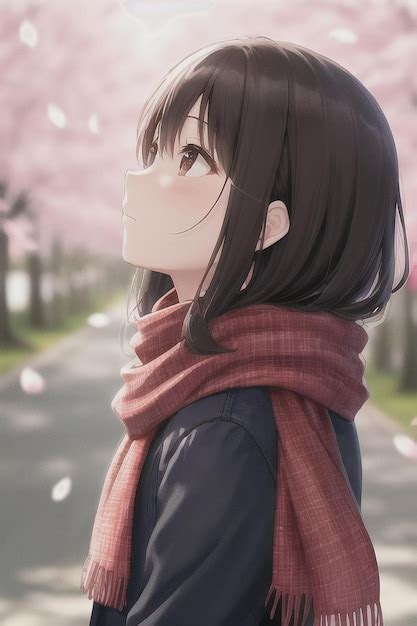 Premium Ai Image Anime Girl Looking Down At The Sky