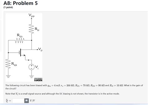 Solved A8 Problem 5 1 Point The Following Circuit Has