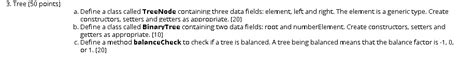 Solved 3 Tree 50 Points A Define A Class Called Treenode
