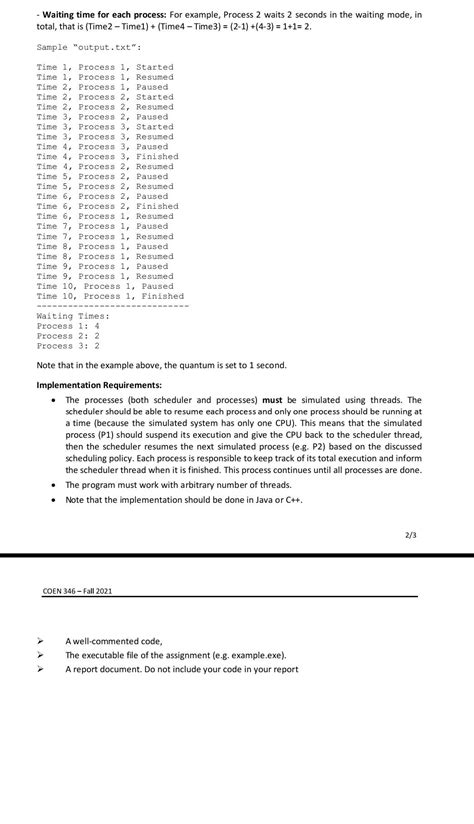 Solved Simulating Round Robin Process Scheduling Problem