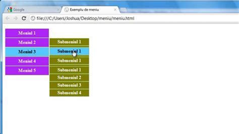 Meniu Drop Drown Utilizând Html și Css Youtube