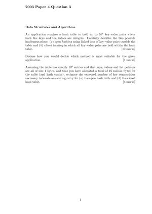 More Examples Final Solved CSE373 Fall 2013 Some Additional Example