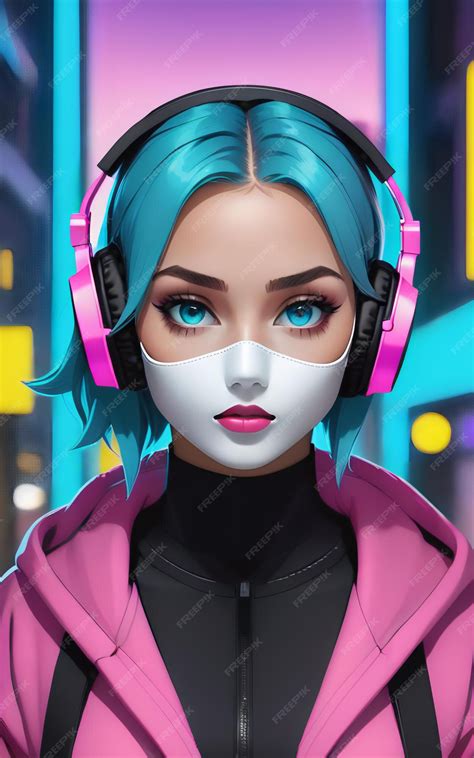 Premium Ai Image Perfect Face 3d Anime Girl With Eon Wireless Headphone