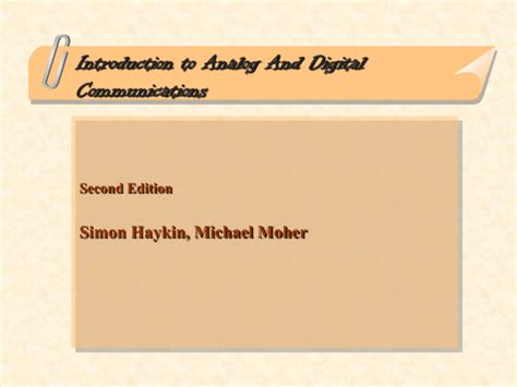 Introduction To Analog And Digital Communications