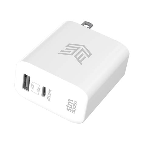 Stm 65w Dual Port Gan Usb C And Usb A Power Adapter White Power Mac Center