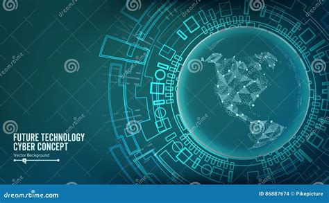 Futuristic Technology Connection Structure Vector Abstract Cyberspace Background Future Cyber