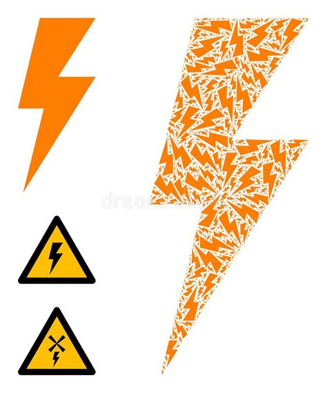 Recursion Electric Spark Icon Self Composition Stock Vector