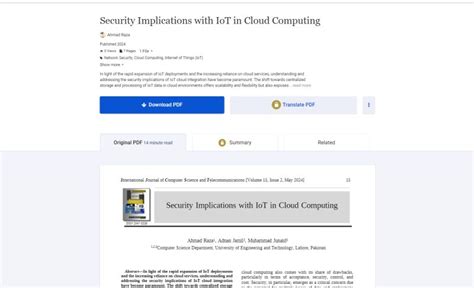 Ahmad Raza On Linkedin Research Iot Cloudcomputing Cybersecurity Innovation