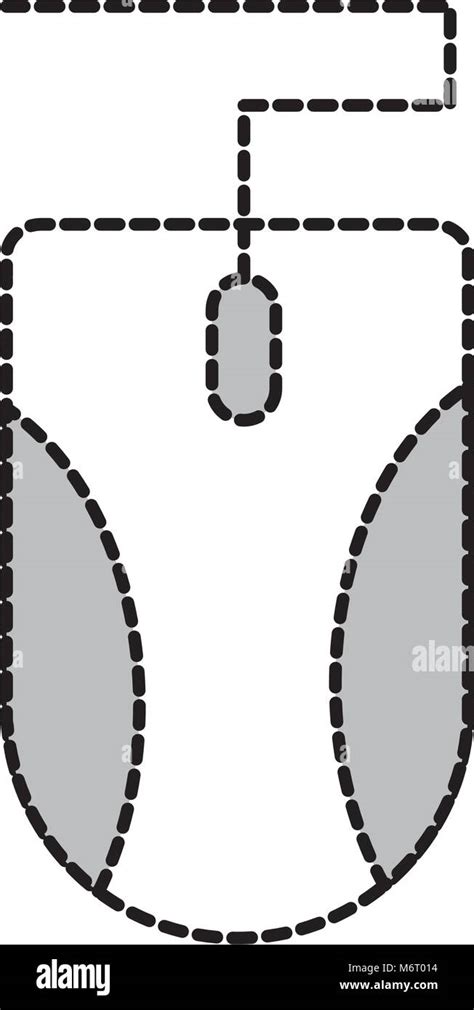 Dotted Shape Mouse Object Technology That Use With Computer Vector Illustration Stock Vector