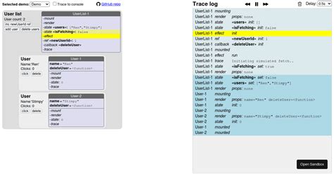 React Hook Tracer Examples Codesandbox