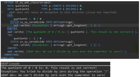 10 Abap Zero Divided Problem Not Reported Fixed When We Divide 0 By 0 Abap The Result Is 0