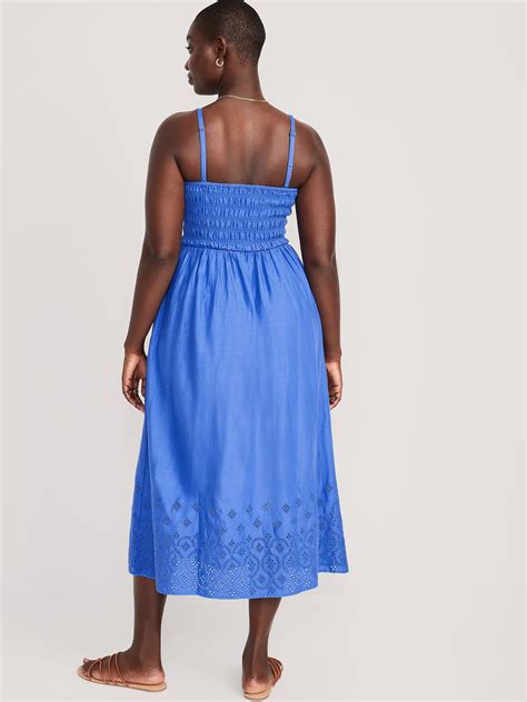Fit And Flare Eyelet Embroidered Smocked Maxi Cami Dress Old Navy