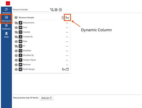 dynamic column sintel apps