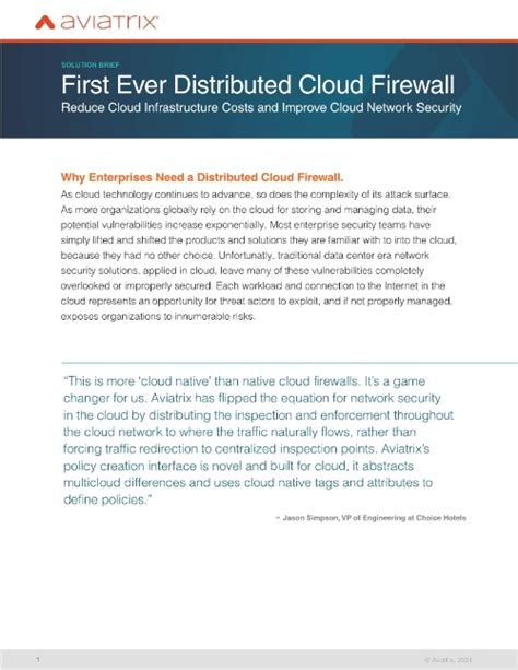 Aviatrix Distributed Cloud Firewall Solution Brief