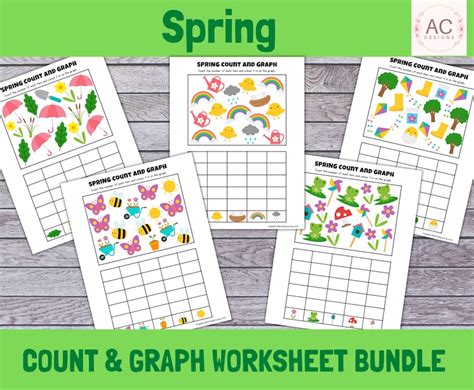 Spring Count And Graph Worksheets Spring Printable Activities Spring