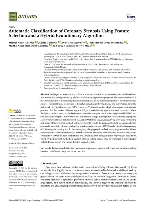 Pdf Automatic Classification Of Coronary Stenosis Using Feature