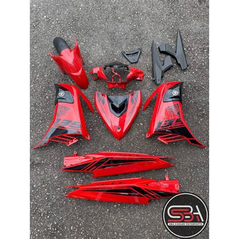Coverset Lc Lc135 Oem V4 V5 V6 V7 Red Matelic 2022 Merah Bodyset Oem Siap Tanam Original