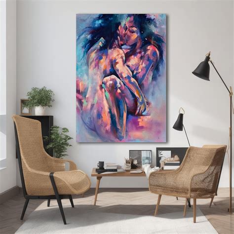 Nude Couple Art Print On Canvas Hot Couple Erotic Wall Art Sexy