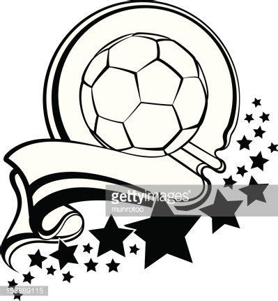 Soccer Ball With Pennant And Stars Design Stock Clipart Royalty Free